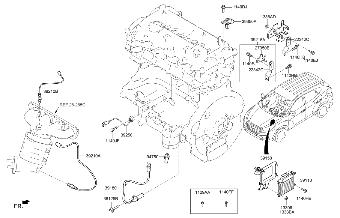 94750-2G700 - Genuine Hyundai EXTENSION WIRE-OIL PRESSURE SENSOR