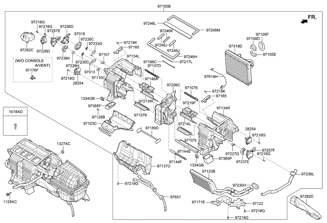 97138-G9000 Genuine Hyundai Core & Seal Assembly-Heater
