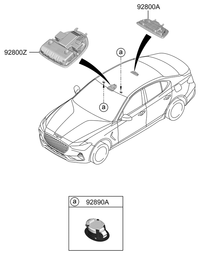 92890-3N020-RJS Genuine Hyundai Lamp Assembly-Vanity