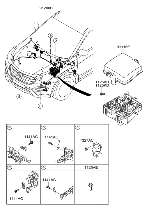 91200-4Z271 Genuine Hyundai Wiring Assembly-Front