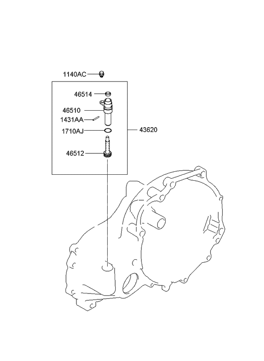 43622-22610 - Genuine Hyundai SLEEVE-SPEEDOMETER DRIVEN GEAR