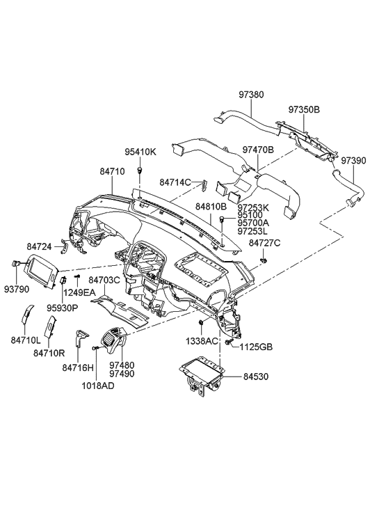 97470-3K000 Genuine Hyundai Connector Assembly-Heater To Air V