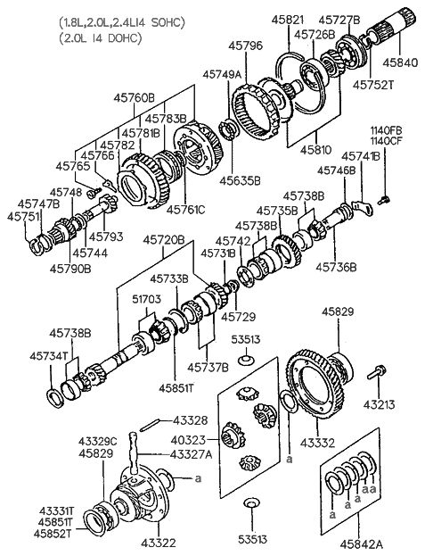 45760-37502 Genuine Hyundai Carrier Assembly-Planet