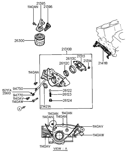 21310-33110 Genuine Hyundai Case Assembly-Front