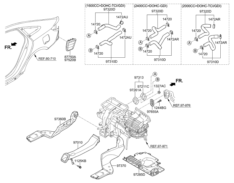 97311-C2100 - Genuine Hyundai HOSE ASSEMBLY-WATER INLET