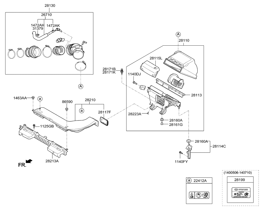 28210-C2360 - Genuine Hyundai DUCT ASSEMBLY-AIR