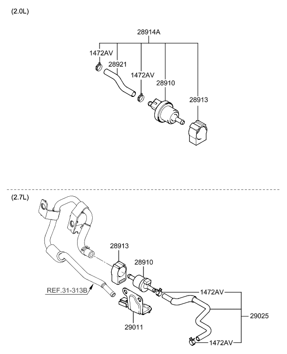 29014-37501 Genuine Hyundai Purge Control Valve Assembly