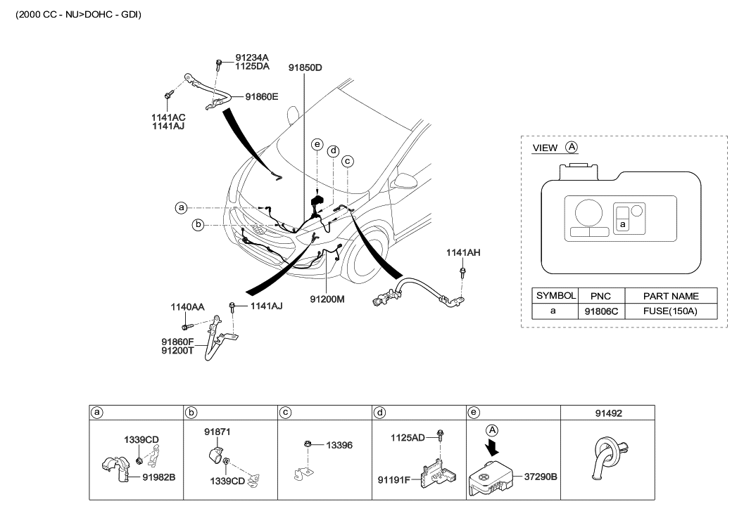 91870-A5091 Genuine Hyundai Wiring Assembly-Fem