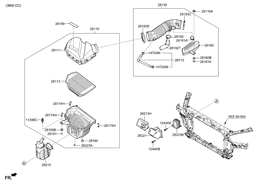 28110-B1010 Genuine Hyundai Cleaner Assembly-Air