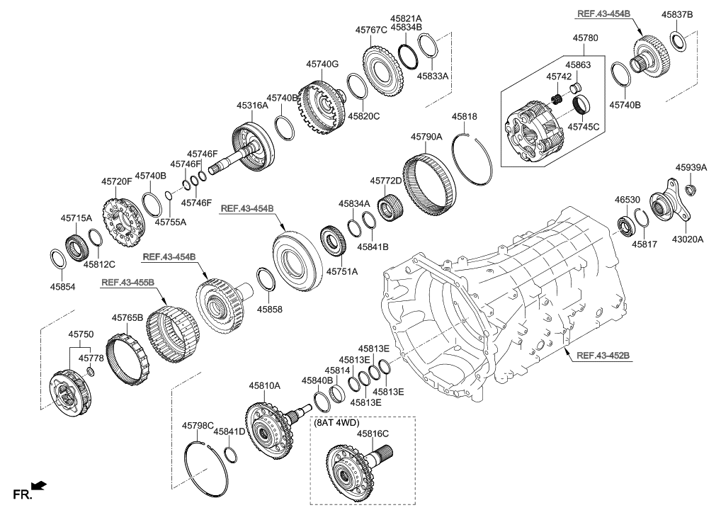 45710-47000 Genuine Hyundai Gear-Front Sun
