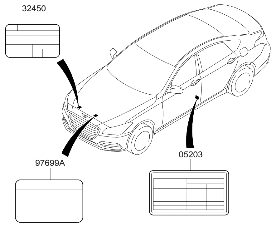 97699-B1360 Genuine Hyundai Label-Refrigerant