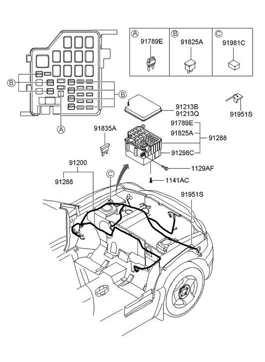 91210-26111 Genuine Hyundai Wiring Assembly-Engine