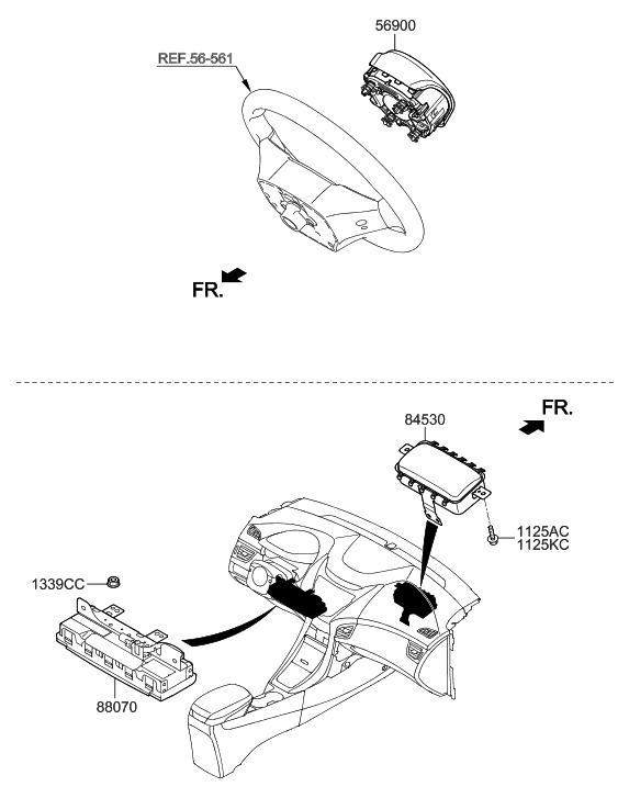 84530-F3500 - Genuine Hyundai AIR BAG ASSEMBLY-PASSENGER