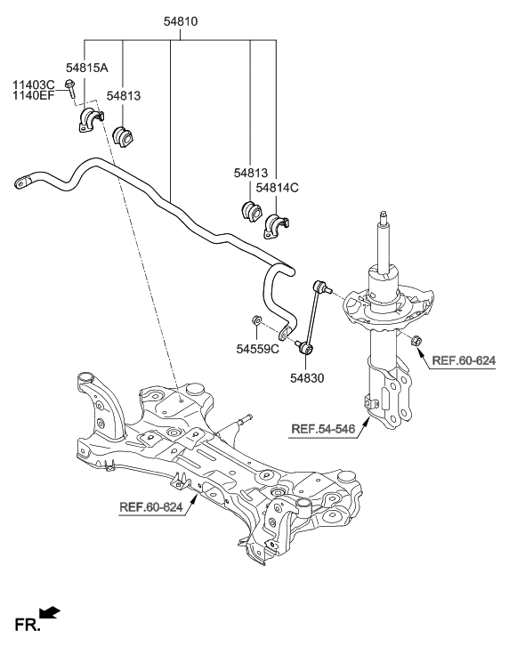 54813-2T000 - Genuine Hyundai BUSH-STABILIZER BAR