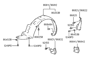 86822-22200 Genuine Hyundai Guard-Rear Wheel,Rh