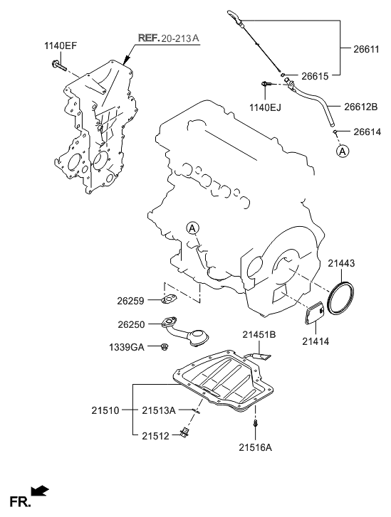26611-2E021 - Genuine Hyundai ROD ASSEMBLY-OIL LEVEL GAUGE