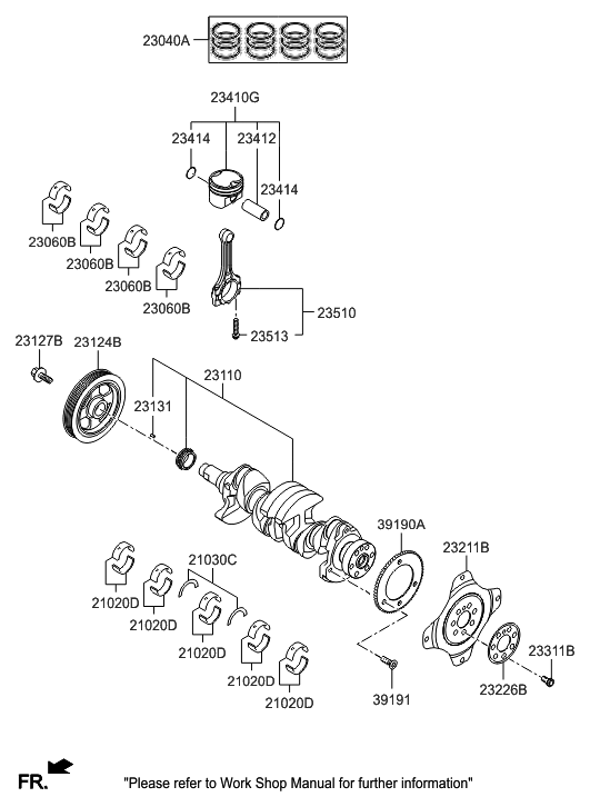 23412-2E010 Genuine Hyundai Pin-Piston