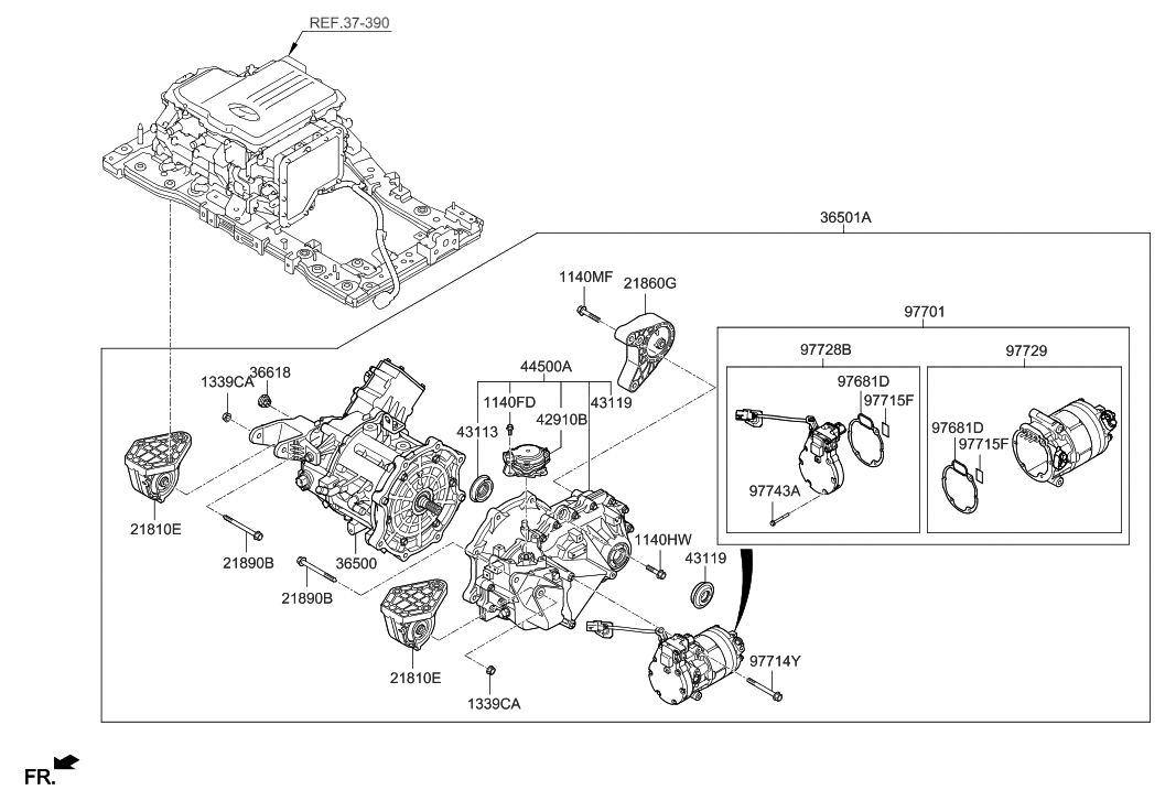 97701-G7000 Genuine Hyundai Compressor Assembly