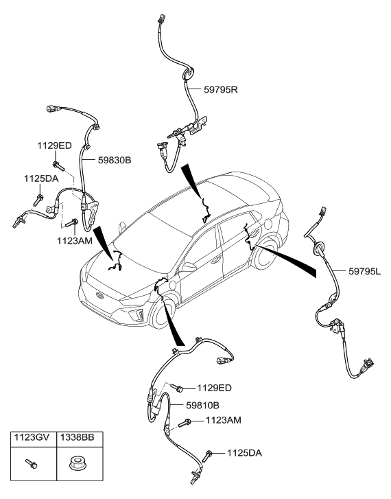 59795-G7300 Genuine Hyundai Wiring-E.P.B Connect Extension,LH