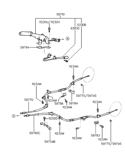 59710-28010-AQ Genuine Hyundai Lever Assembly-Parking Brake