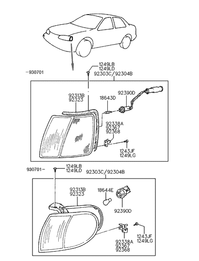 1992 Hyundai Elantra Body Side Lamp - Hyundai Parts Deal