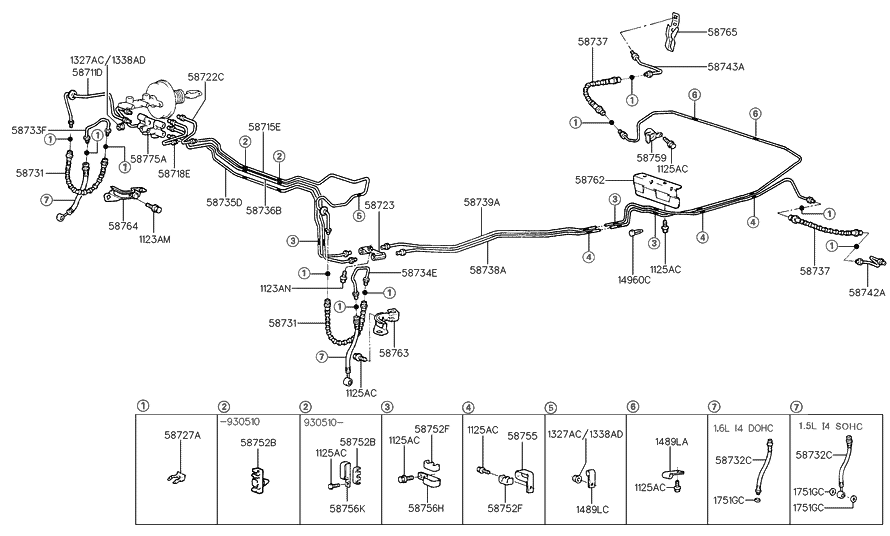 58723-28002 Genuine Hyundai Connector Assembly-Brake Fuel Line