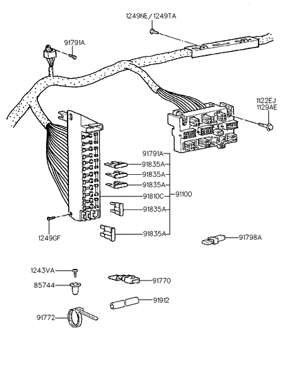 91130-28020 Genuine Hyundai Wiring Assembly-Main