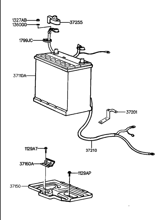 37200-27000 Genuine Hyundai Cable Assembly-Battery