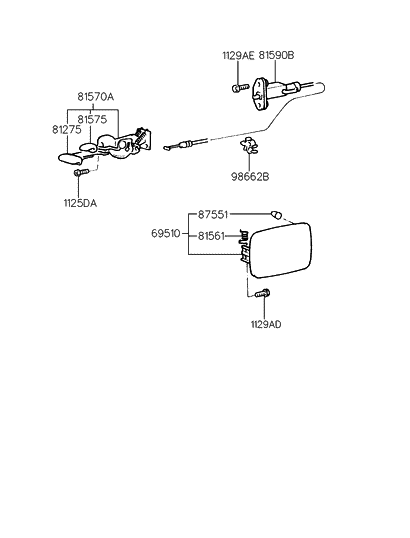 79553-27000 Genuine Hyundai Spring-Fuel Filler Door OPENIN