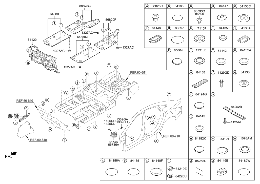84137-3V500 Genuine Hyundai Under Cover-Rear.LH
