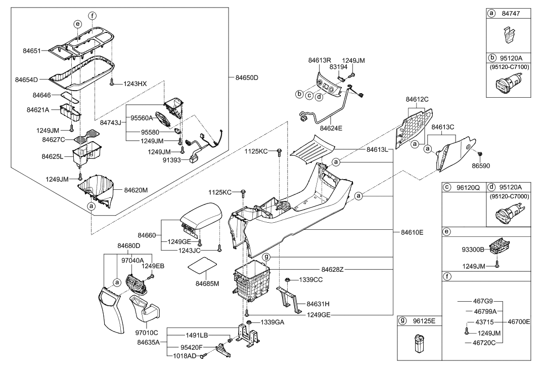 46700-G7100-YPK Genuine Hyundai Lever Complete-E.C.U