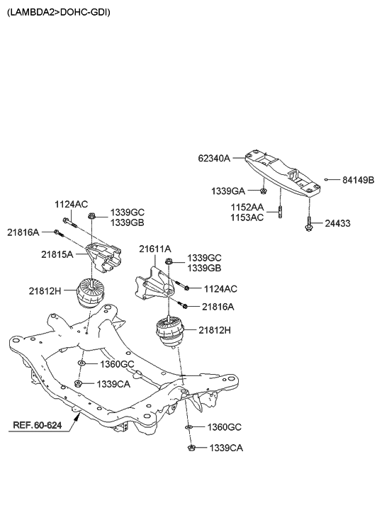 21815-3M150 - Genuine Hyundai BRACKET-ENGINE MOUNTING SUPPORT