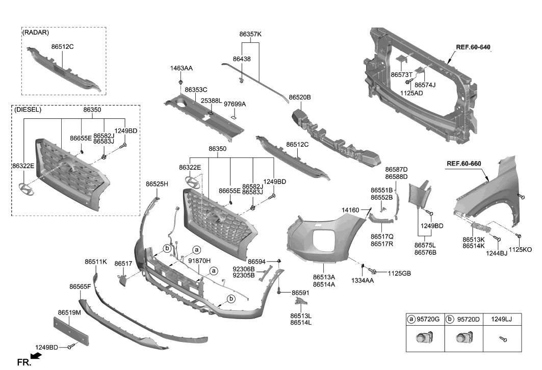 86391-S8000 Genuine Hyundai Cover-Radiator Grille UPR