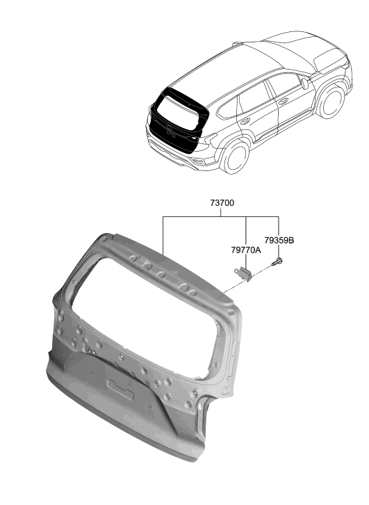 72801-S8340 Genuine Hyundai Panel Assembly-Tail Gate