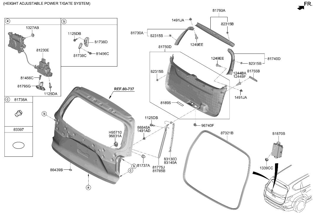 81710-S8000-WDN Genuine Hyundai Trim Assembly-Tail Gate LWR