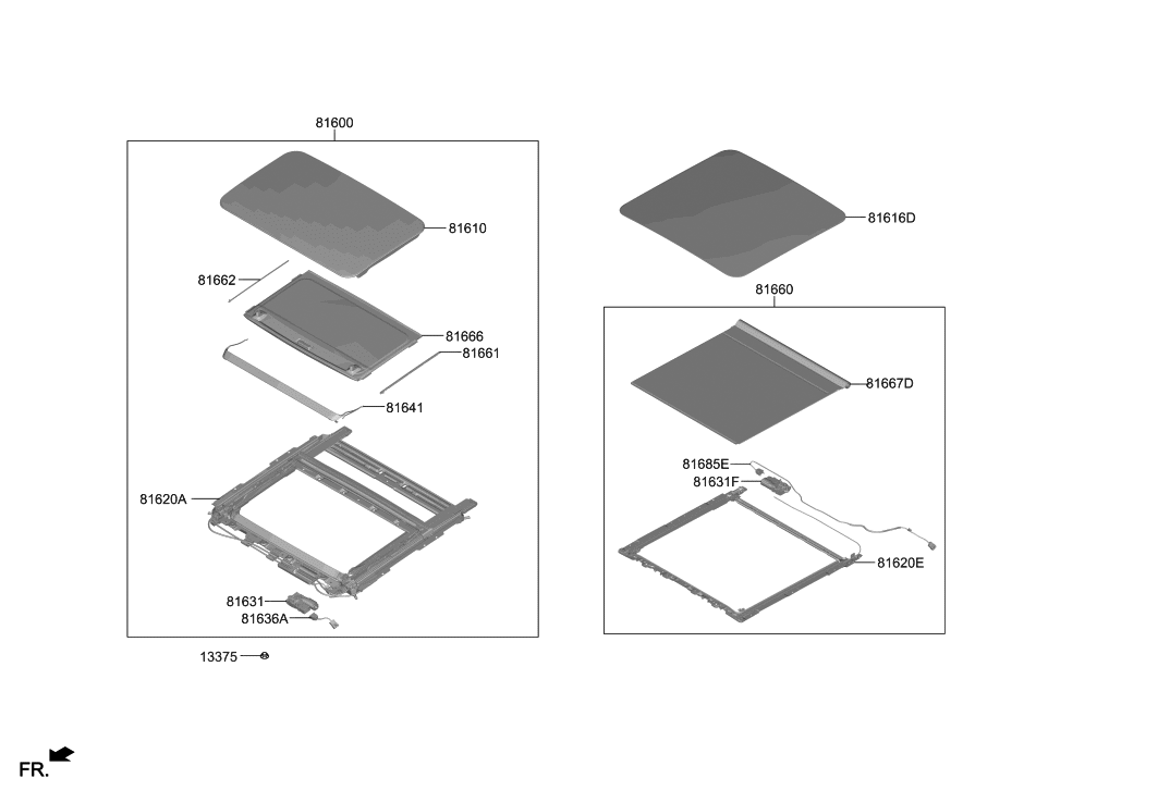 81600-S8020-MMH Genuine Hyundai Sunroof Assembly