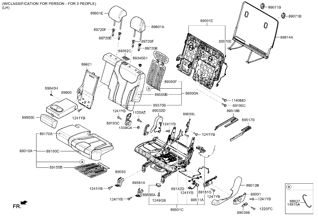 89150-S8510 Genuine Hyundai Pad Assembly-Rear Seat Cushion,LH