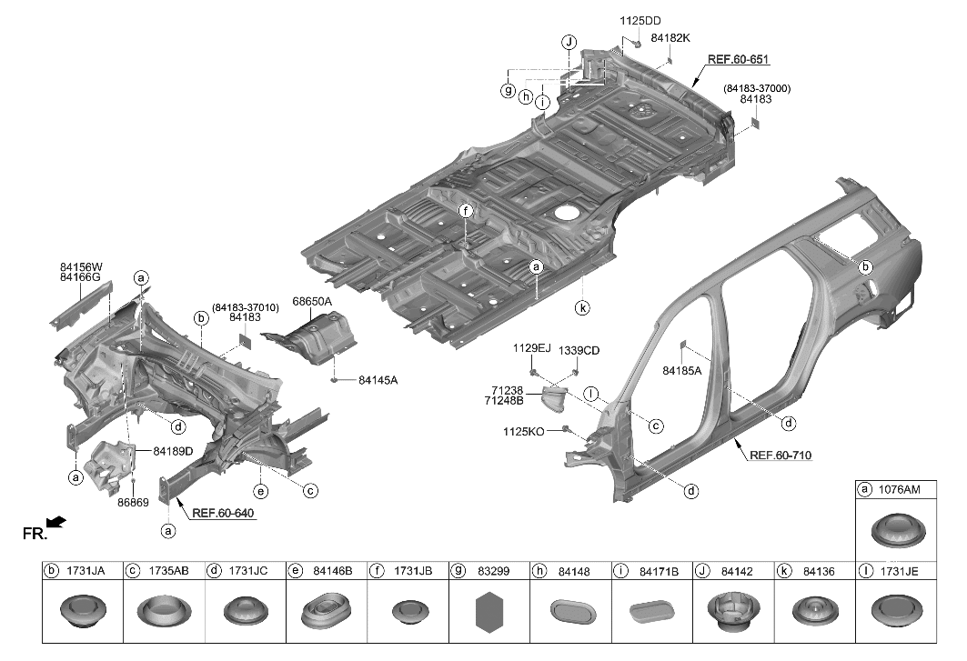 84127-S8000 Genuine Hyundai INSULATOR-Fender Apron
