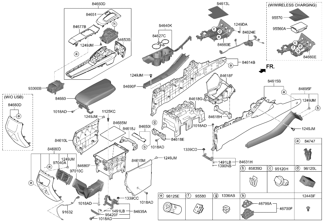 84619-L0100 Genuine Hyundai EXTN Wiring-Console FR