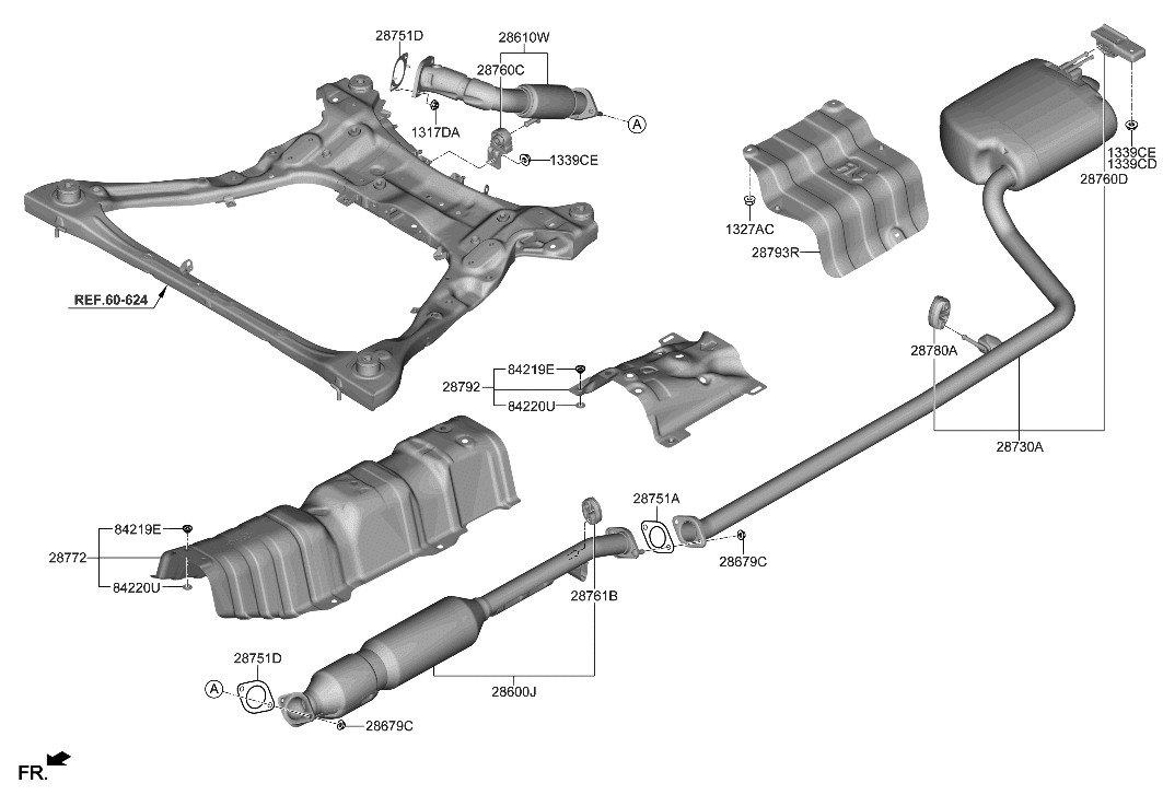 28793-L1000 Genuine Hyundai Protector-Heat Center