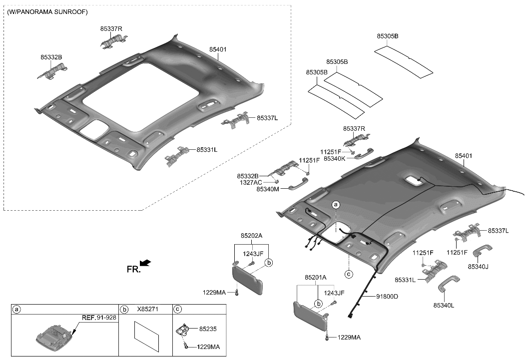 85310-L0000-YUV Genuine Hyundai Headlining Assembly