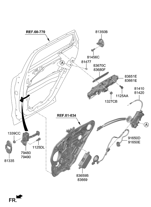 83659-M5000 Genuine Hyundai RCU Assembly-RR Dr,LH