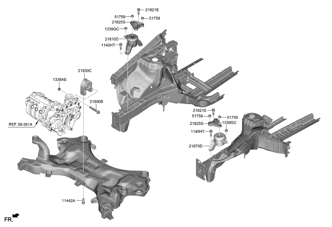 21860-M5100 Genuine Hyundai Bracket Assembly-Motor MTG