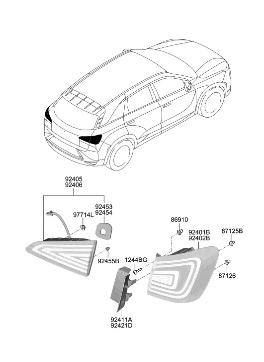 92403-M5050 Genuine Hyundai Lamp Assembly-Rear Comb Inside,LH