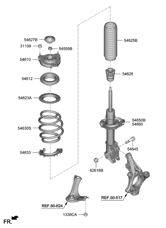 54626-D3000 - Genuine Hyundai BUMPER-RUBBER