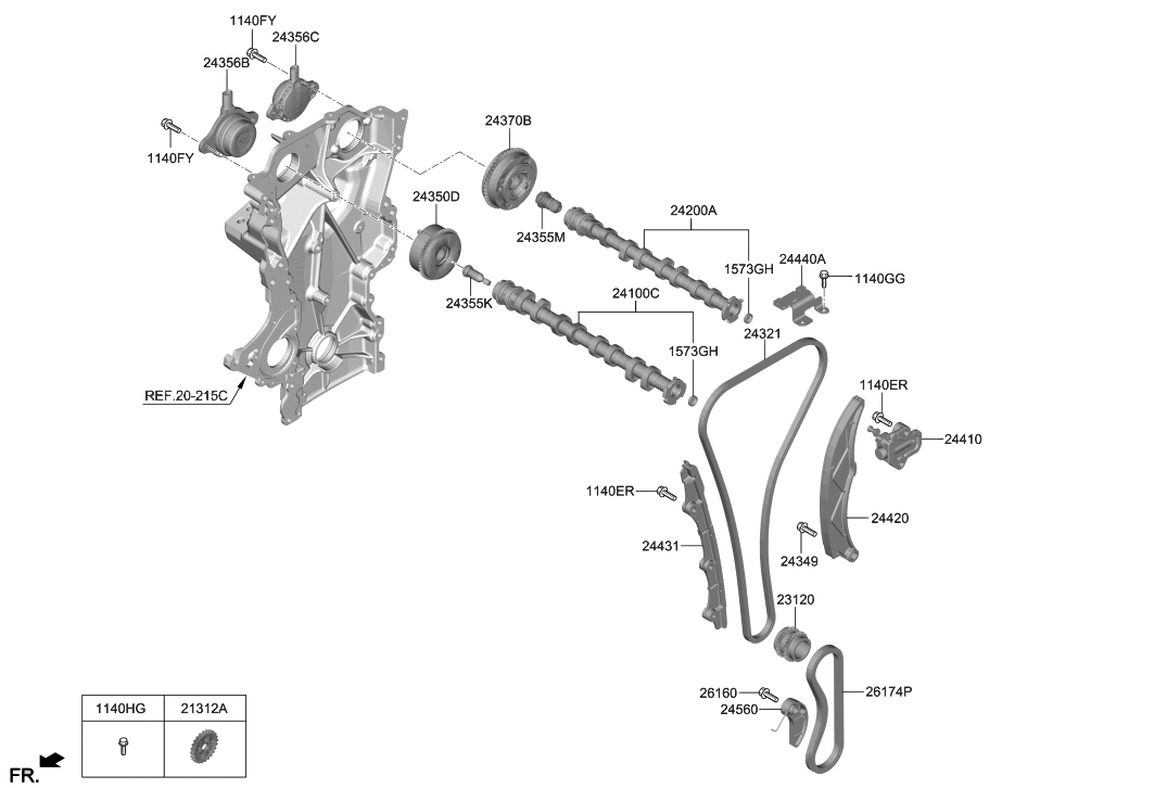 24359-2M002 Genuine Hyundai Sleeve-OCV,In