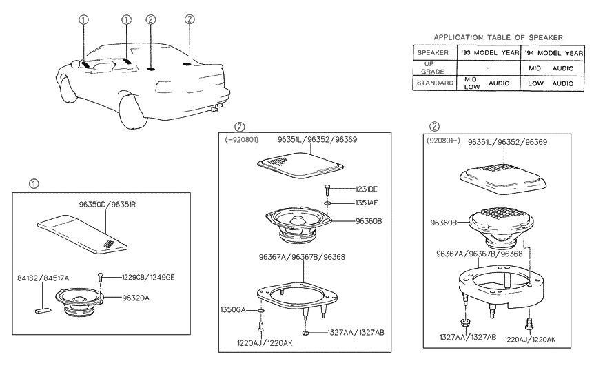 96365-23100 Genuine Hyundai Rear Speaker