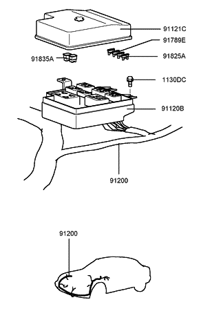 91200-38121 Genuine Hyundai Wiring Assembly-Engine