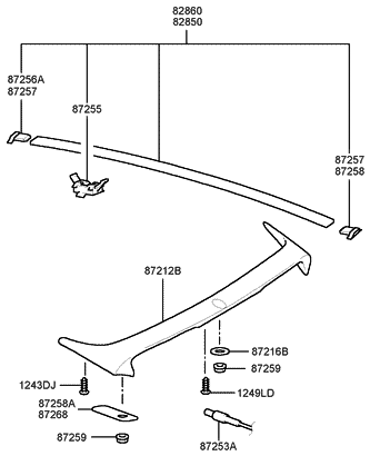 87268-38000 Genuine Hyundai Pad-Rear Spoiler,RH