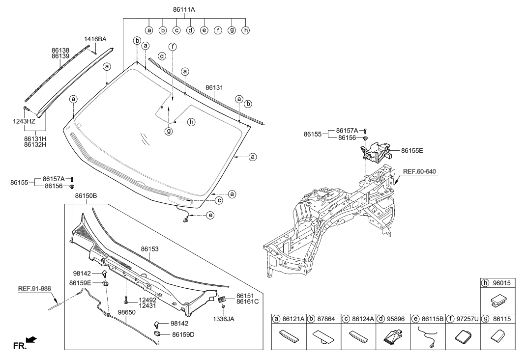 86111-B1240 Genuine Hyundai Windshield Glass Assembly